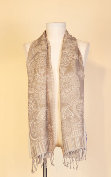 Boiled Wool Scarf, Beige & Cream – Passementrie