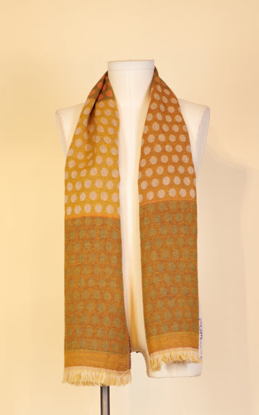 Boiled Wool Scarf, Gold Dot Multi – Passementrie