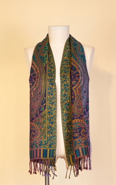 Boiled Wool Scarf, Paisley Multi – Passementrie